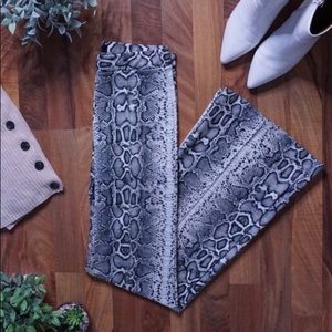Pants & Jumpsuits | Snake Print Reptile Flare Stretch Pants | Poshmark